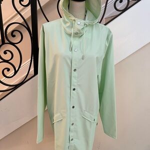 Rains | Jackets & Coats | Rains Long Jacket Rain Coat In Mineral | Poshmark